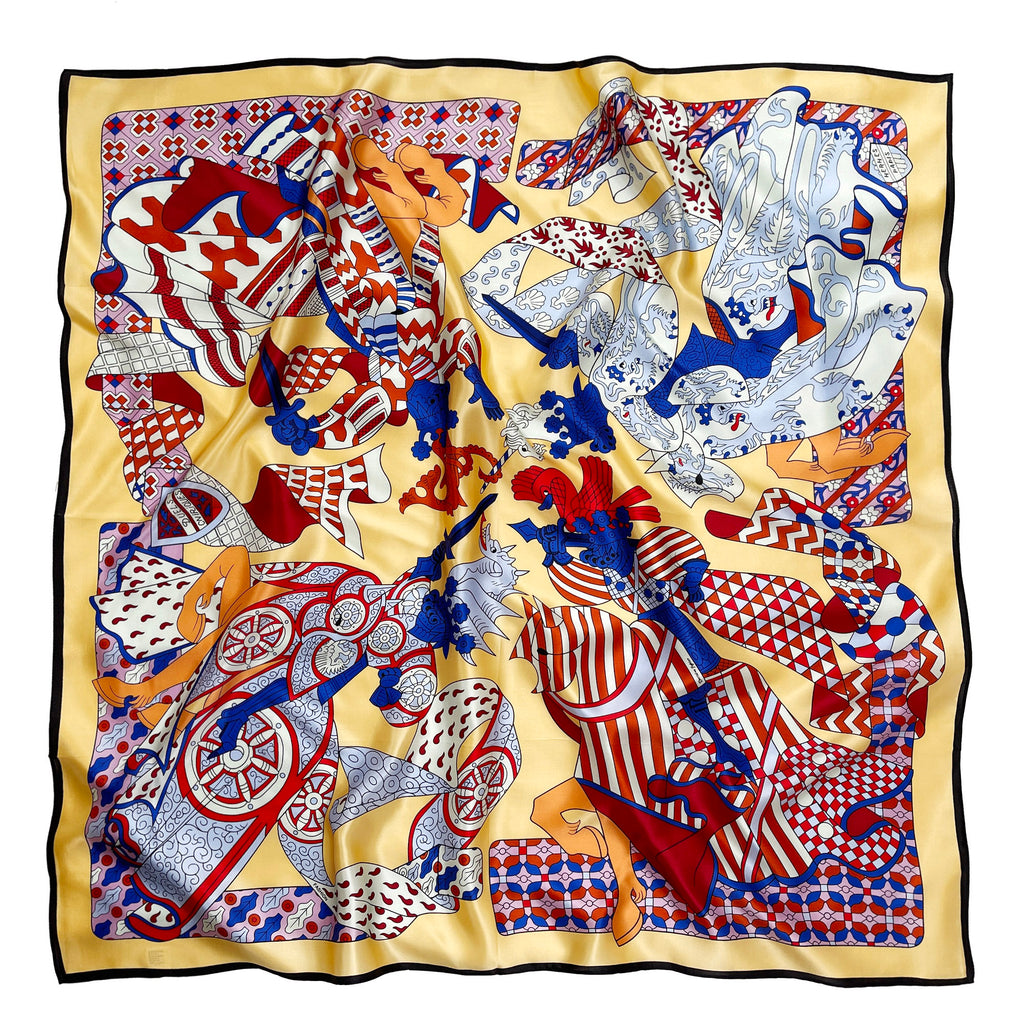 Medieval Carnival Silk Scarf - 90cm Women's Head Scarf – LuluLane