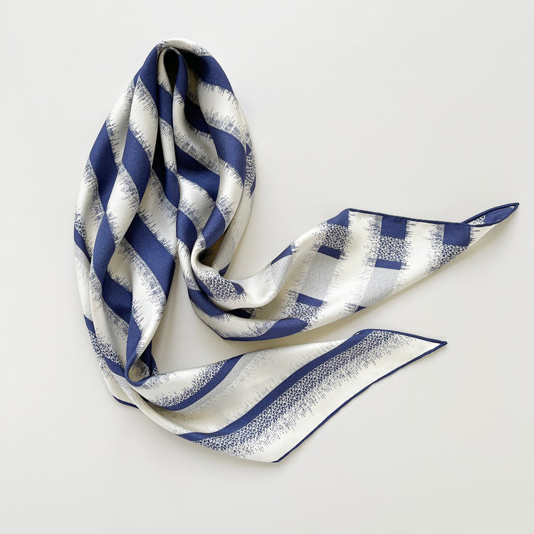 Timeless Stripes Silk Scarf - Double-sided Print with Luxury Hand-Roll ...